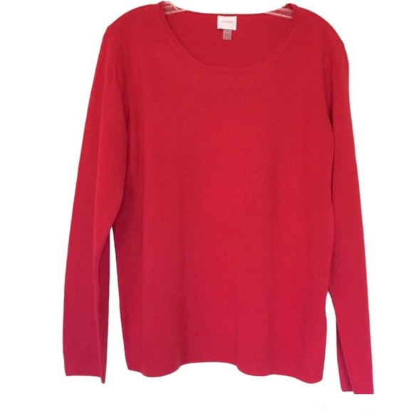 Cupio | Sweaters | Cupio Red Knit Crew Neck Sweater Sz L | Poshmark